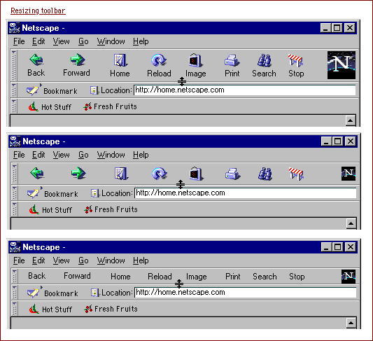 Resizing the main toolbar